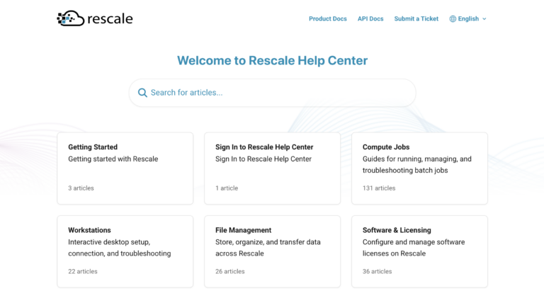 New Rescale Help Center for Improved Support, On-Demand - Rescale