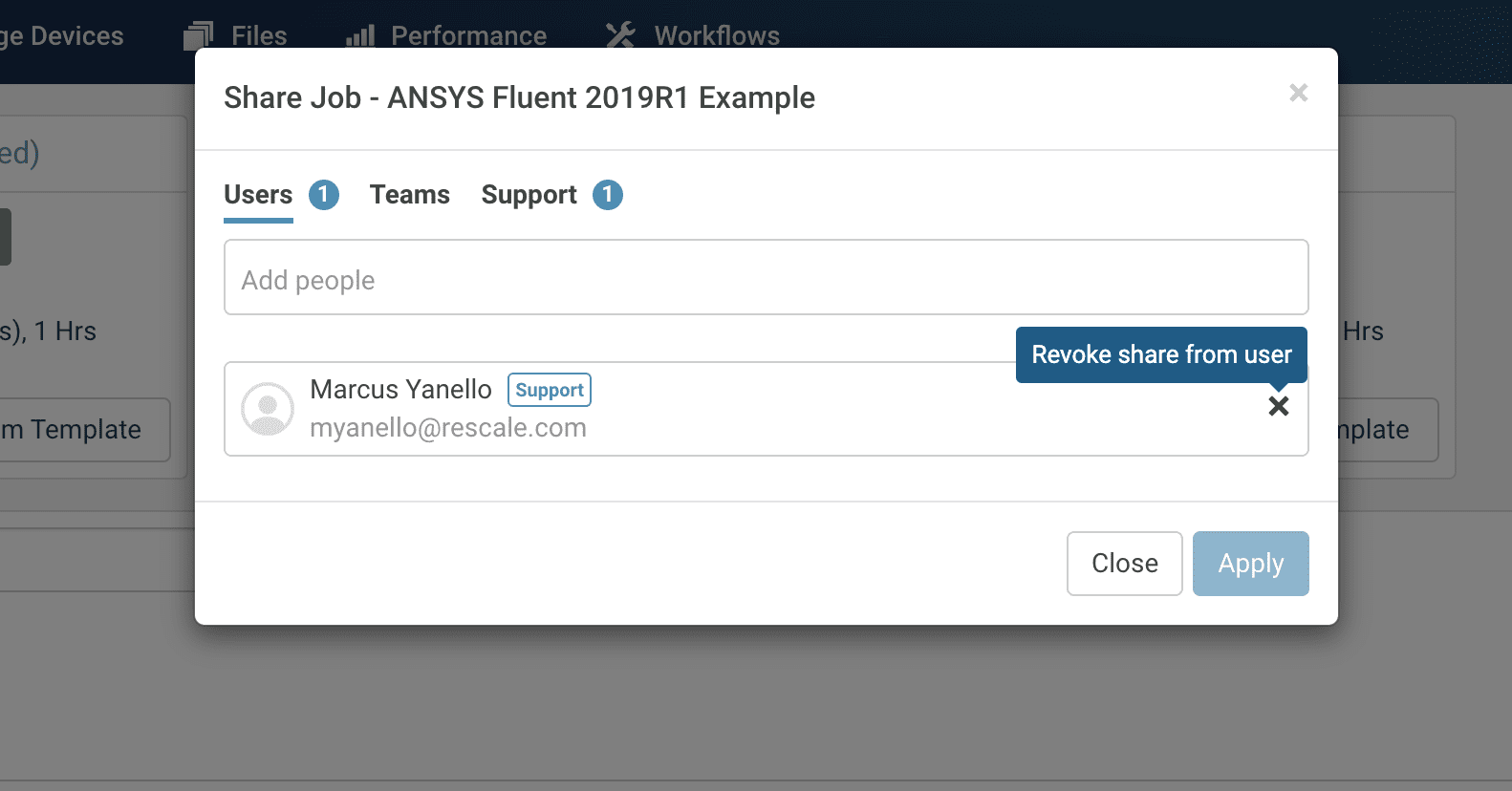 Collaborating With Others By Sharing Jobs - Rescale